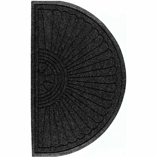 M+A Matting Waterhog Grand Classic Mat Half Oval 4’W X 2’4"L Charcoal ...